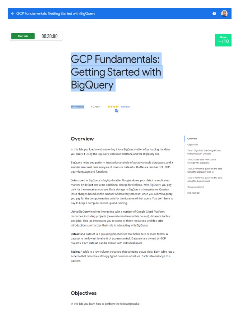 GCP Fundamentals Getting Started With BigQuery | PDF