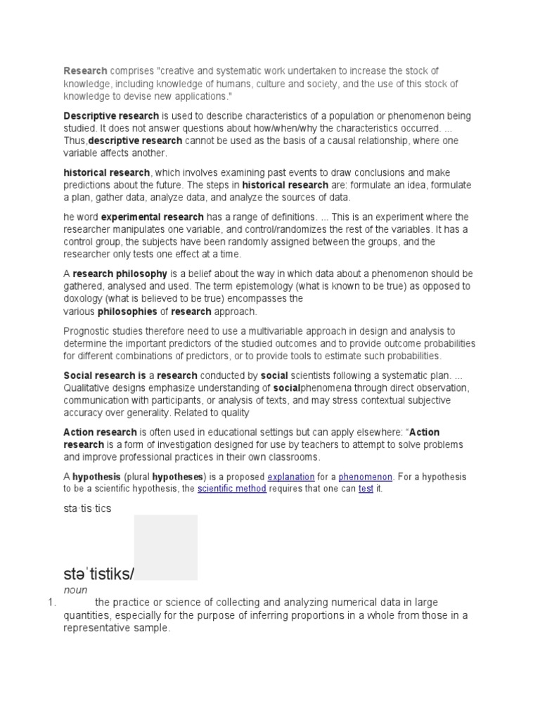 Understanding Statistics for Data Analysis | PDF | Experiment | Statistics