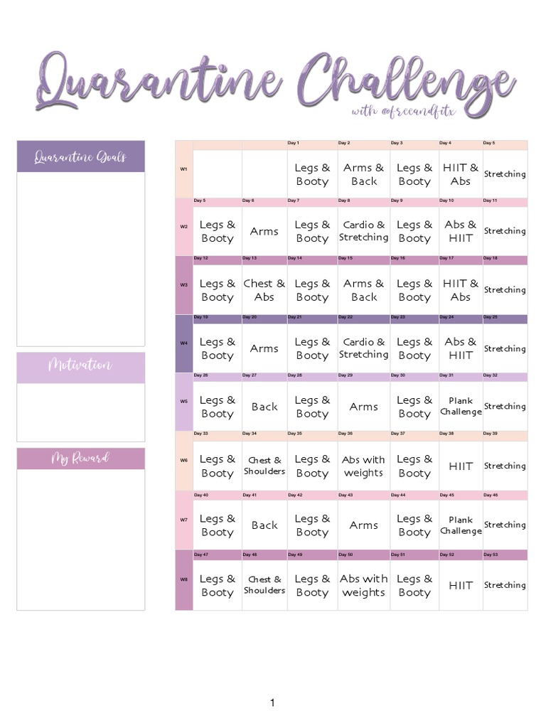 Quarantine Challenge | PDF | Physical Exercise | Physical Fitness