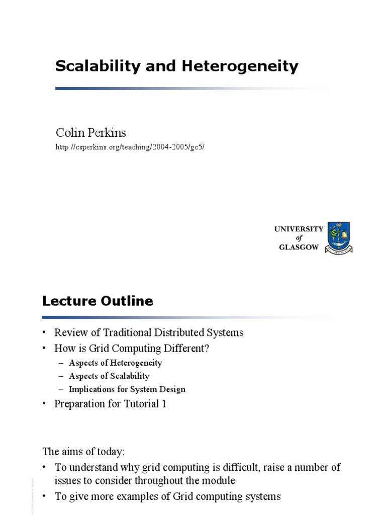 Scalability and Heterogeneity: Colin Perkins | Download Free PDF | Grid ...