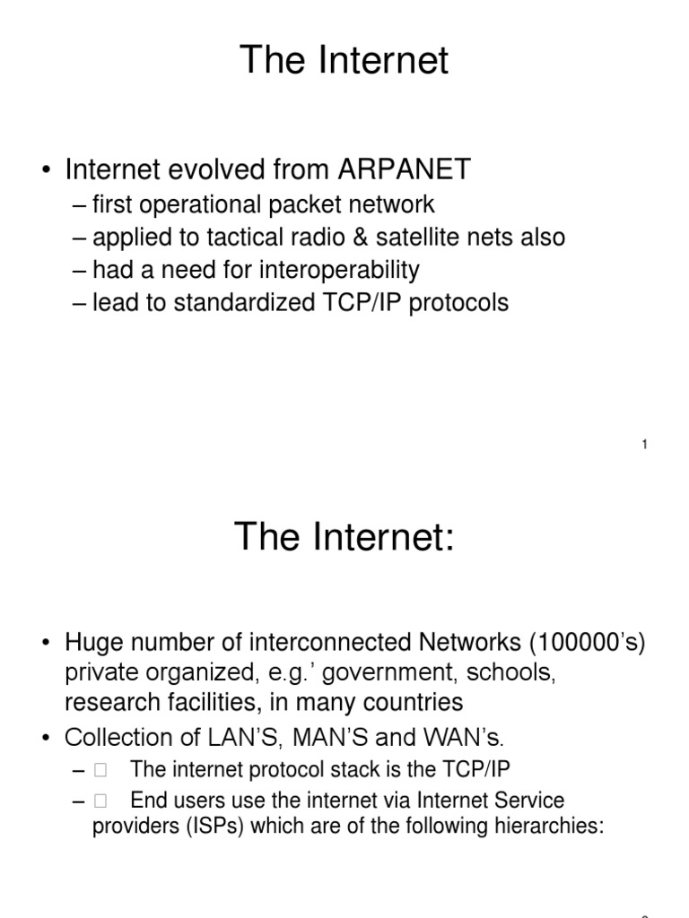 The Internet: - Internet Evolved From ARPANET | PDF | Internet Protocol ...