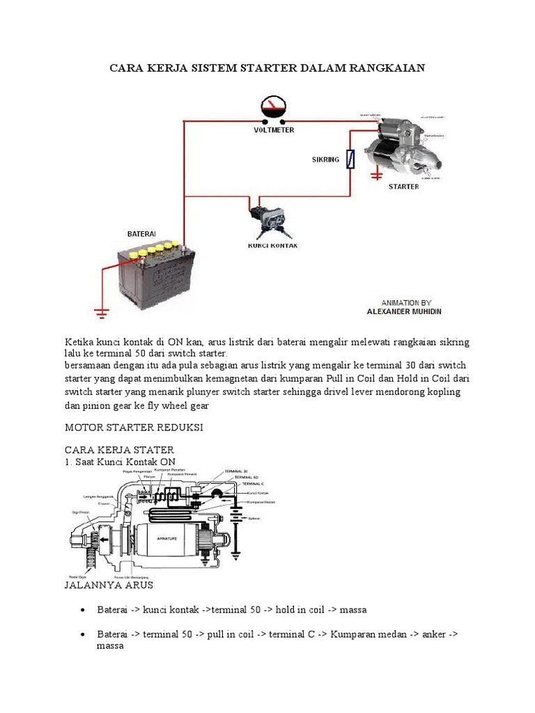 Cara Kerja Sistem Starter Dalam Rangkaian | PDF