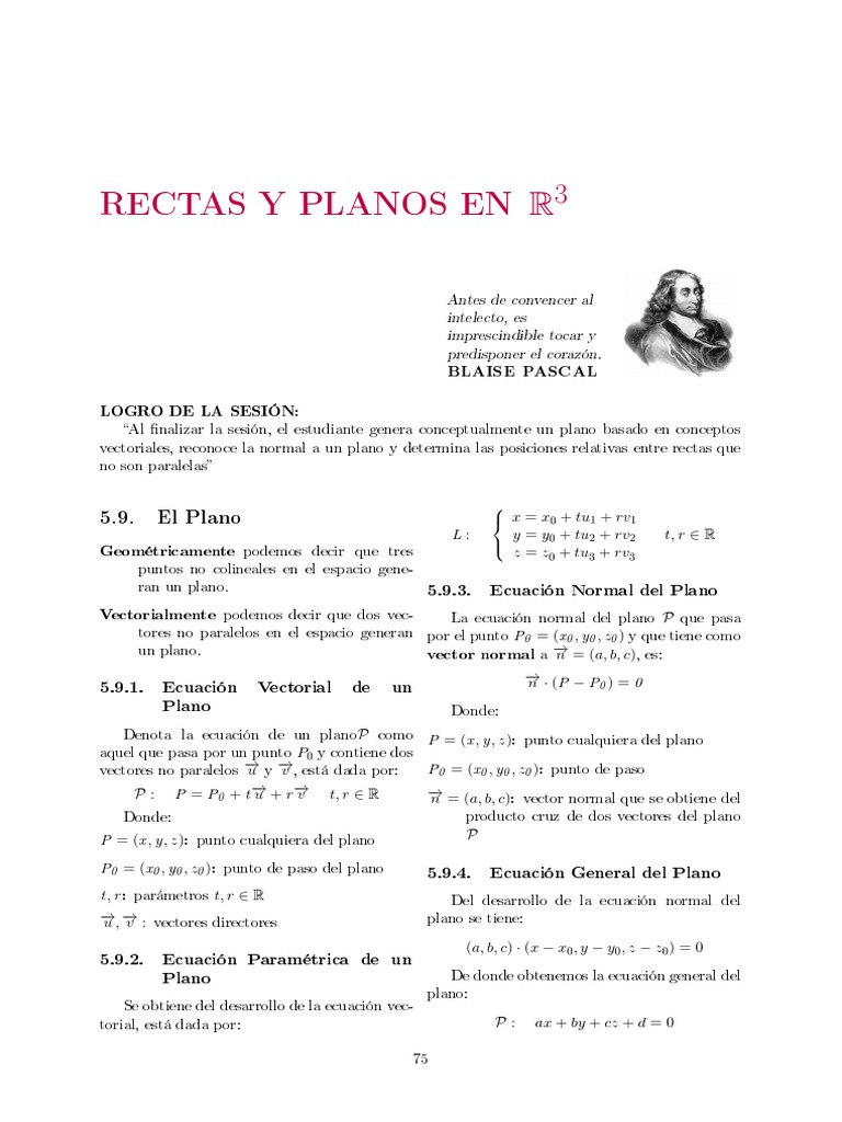 Ecuaciones del Plano en R3 | PDF | Geometria plana) | Vector Euclidiano
