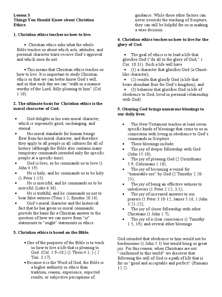 Lesson 3 | PDF | Christian Ethics | New Covenant