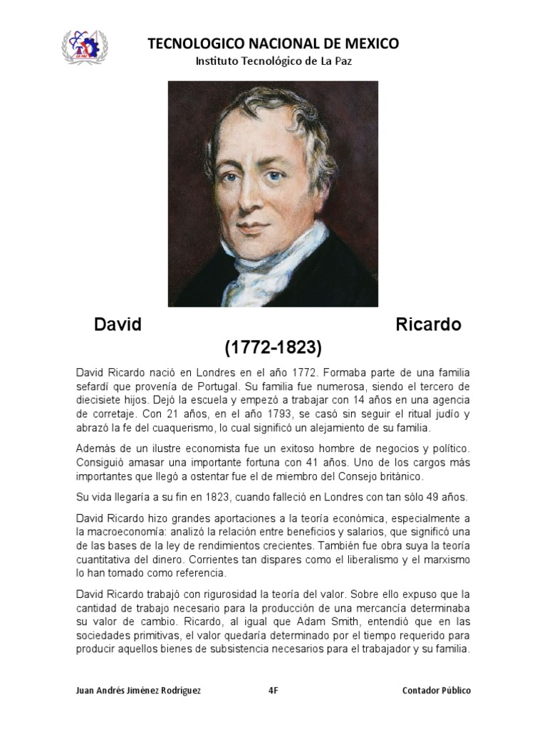 David Ricardo | PDF | Ciencias económicas | Economias
