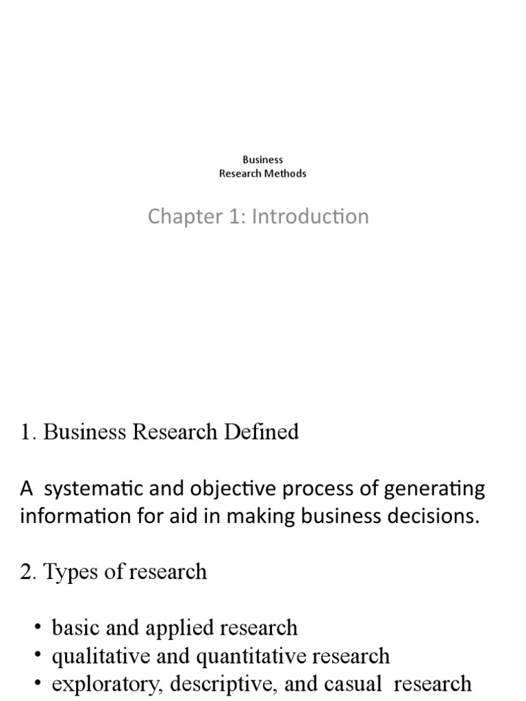 Chapter 1: Introduction: Business Research Methods | PDF | Data ...