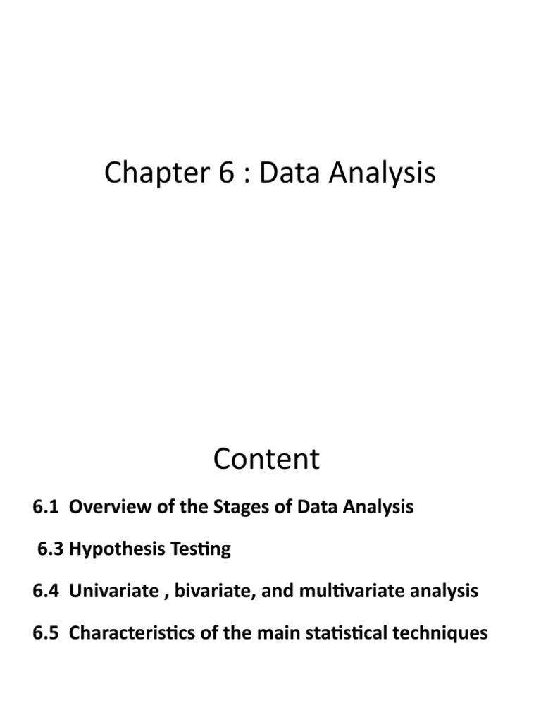 Chapter 6 Data Analysis | PDF | P Value | Hypothesis