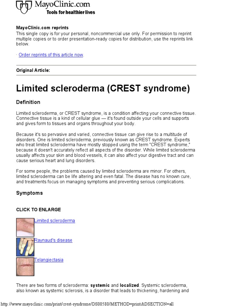Crest Syndrome | Download Free PDF | Esophagus | Lung