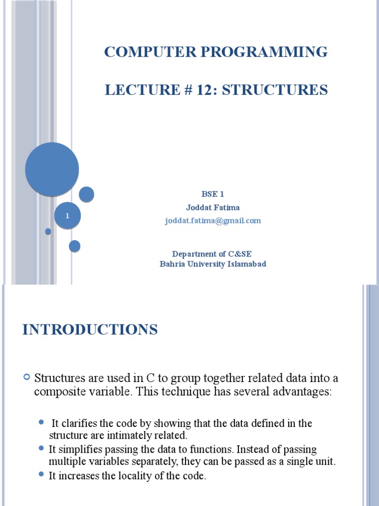 Structures In C Programming Pdf Integer Computer Science Notation