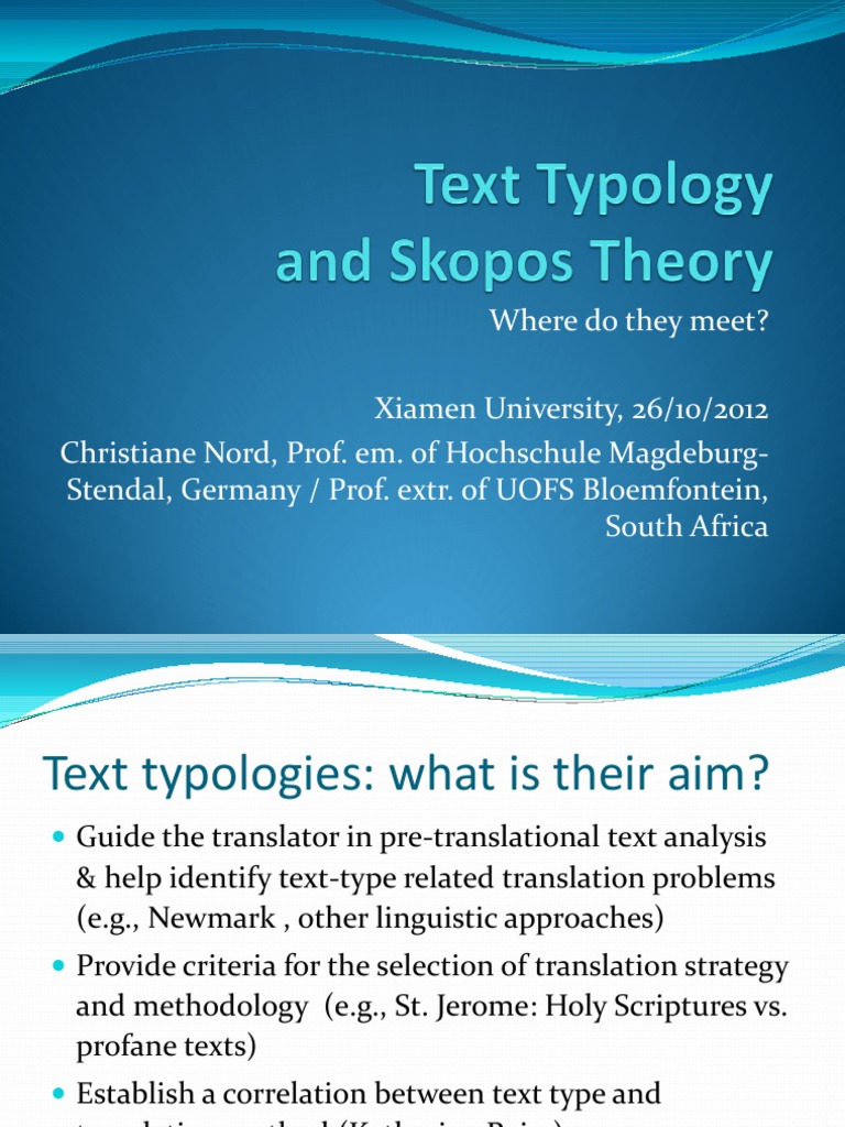 NORD Text Typology and Skopos Theory | PDF | Semiotics | Interpretation ...
