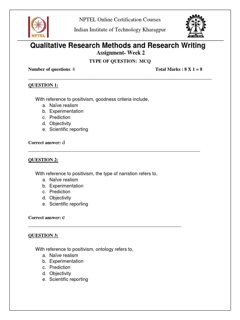 QRM & RW Assignment 2 | PDF | Objectivity (Philosophy) | Positivism