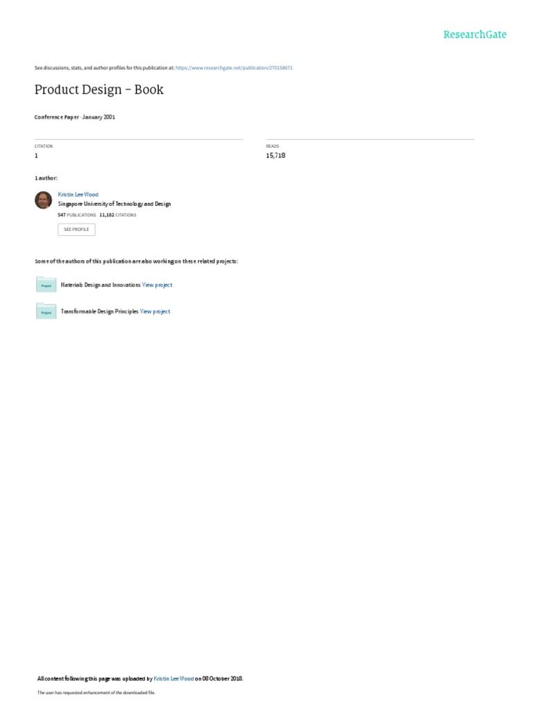 Product Design - Book: January 2001 | PDF