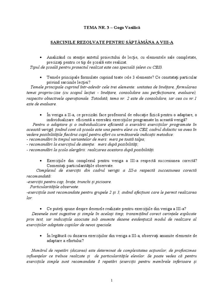 Goga Vasilică - Tema Nr. 3 | PDF