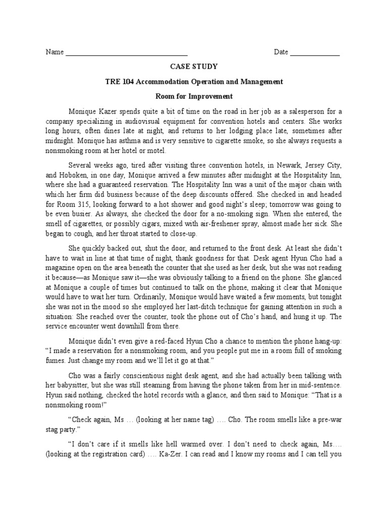 Case Study Room For Improvement | PDF