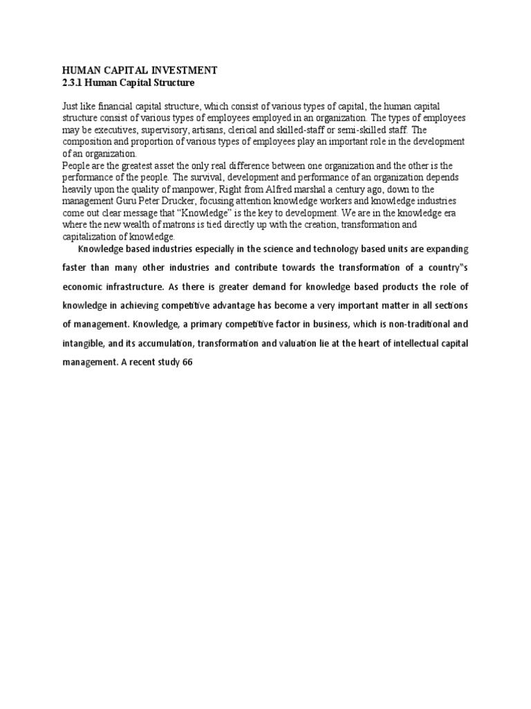 Human Capital Investment | PDF | Career & Growth