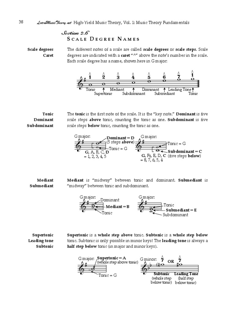16 - Scale Degree Names | PDF | Scale (Music) | Elements Of Music