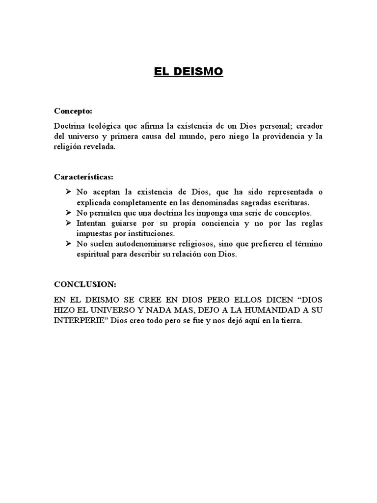 El Deismo | PDF