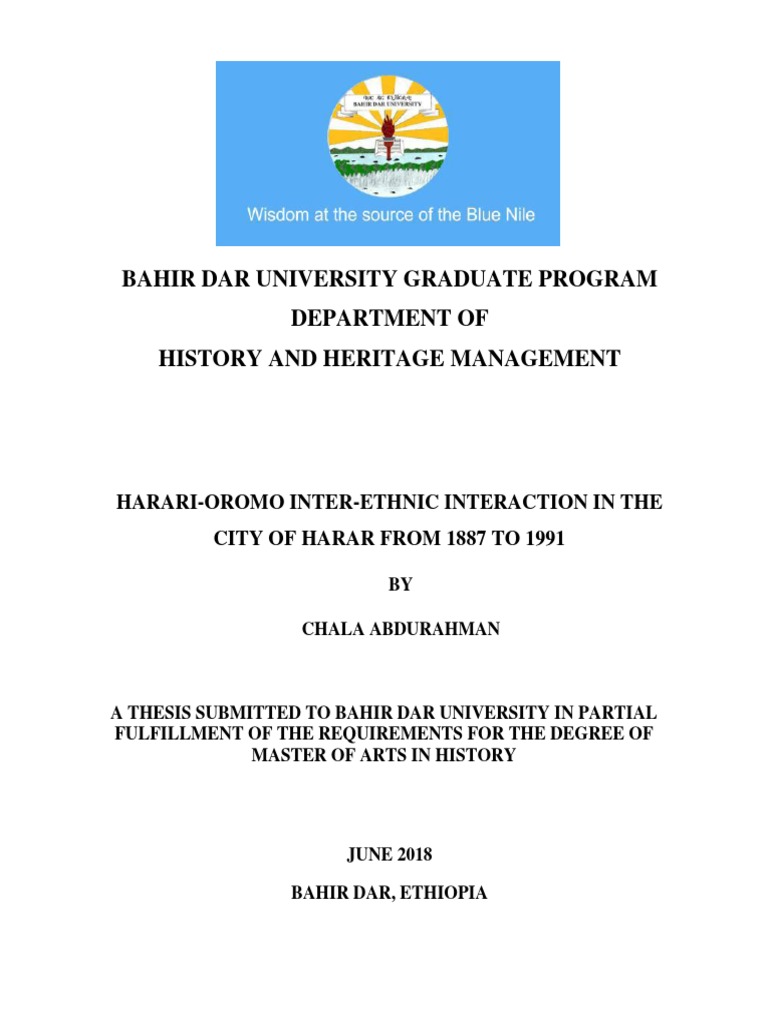 Bahir Dar University Graduate Program - Ethnic Full Thesis | PDF | Ethiopia
