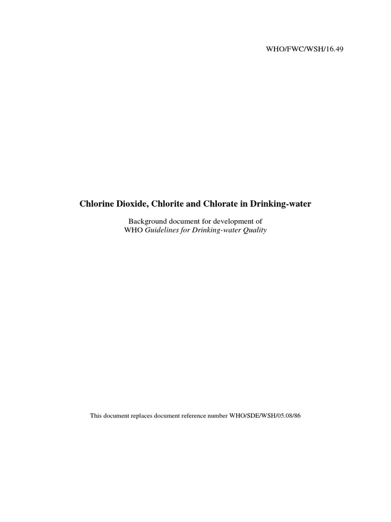 Chlorine Dioxide Chlorite Chlorate Background Jan17 | PDF | Chlorine ...