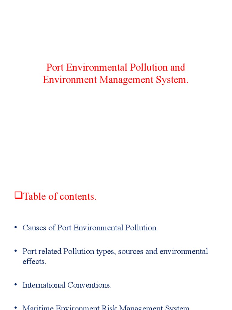 Port Environmental Pollution Management | PDF | Ships | Pollution