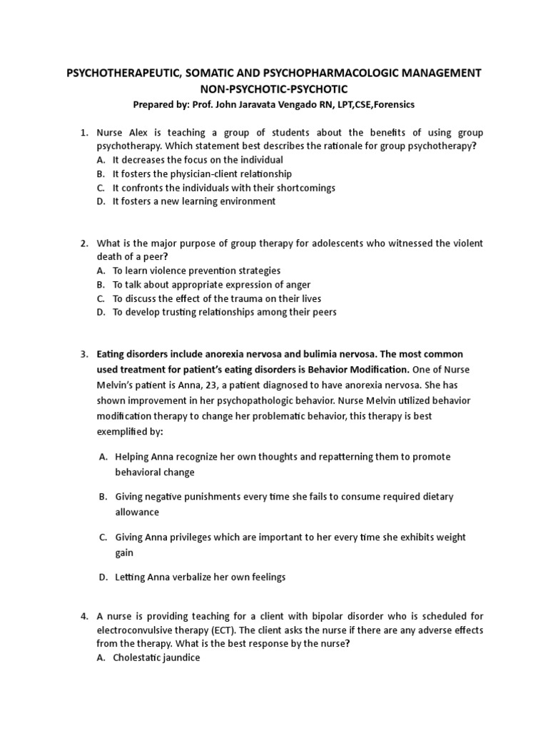 PSYCHOTHERAPEUTICS | PDF | Psychotherapy | Mental Disorder