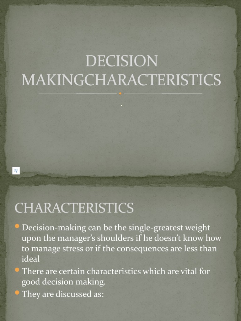 Decision Making Characteristics Audio | PDF | Decision Making ...