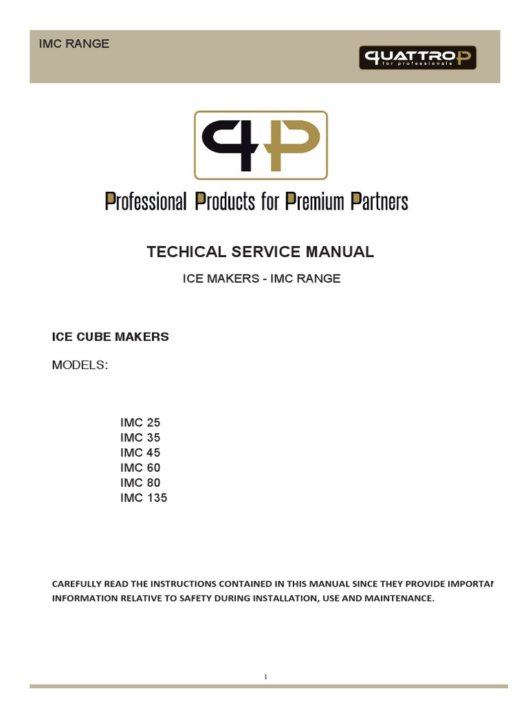 Ice Cube Maker Service Manual | PDF | Thermostat | Valve