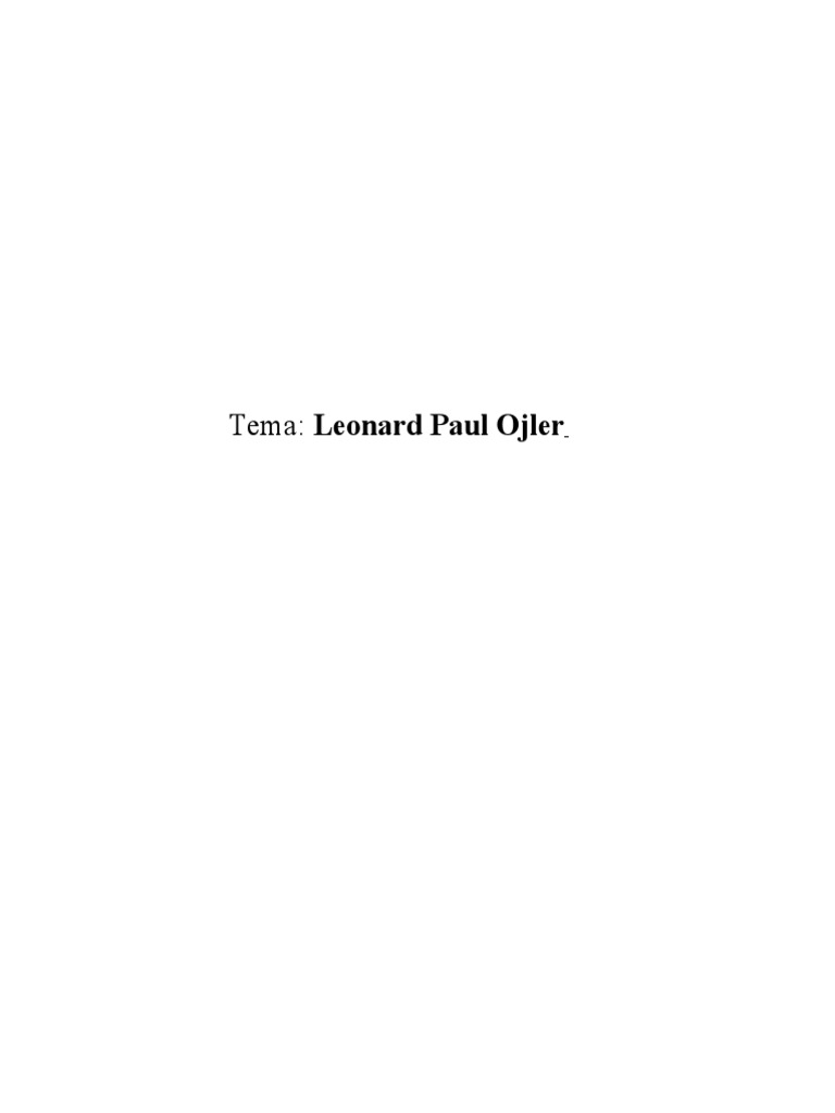 Leonard Paul Ojler | PDF