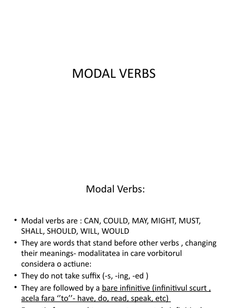 MODAL VERBS - Clasa A X A | PDF | Language Arts & Discipline