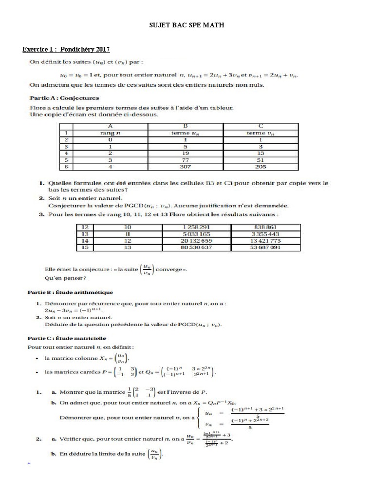 Sujet Bac Spe Math | PDF