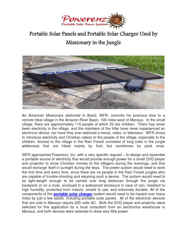 Powerenz Portable Solar Panels and Portable Solar Charger Used by ...