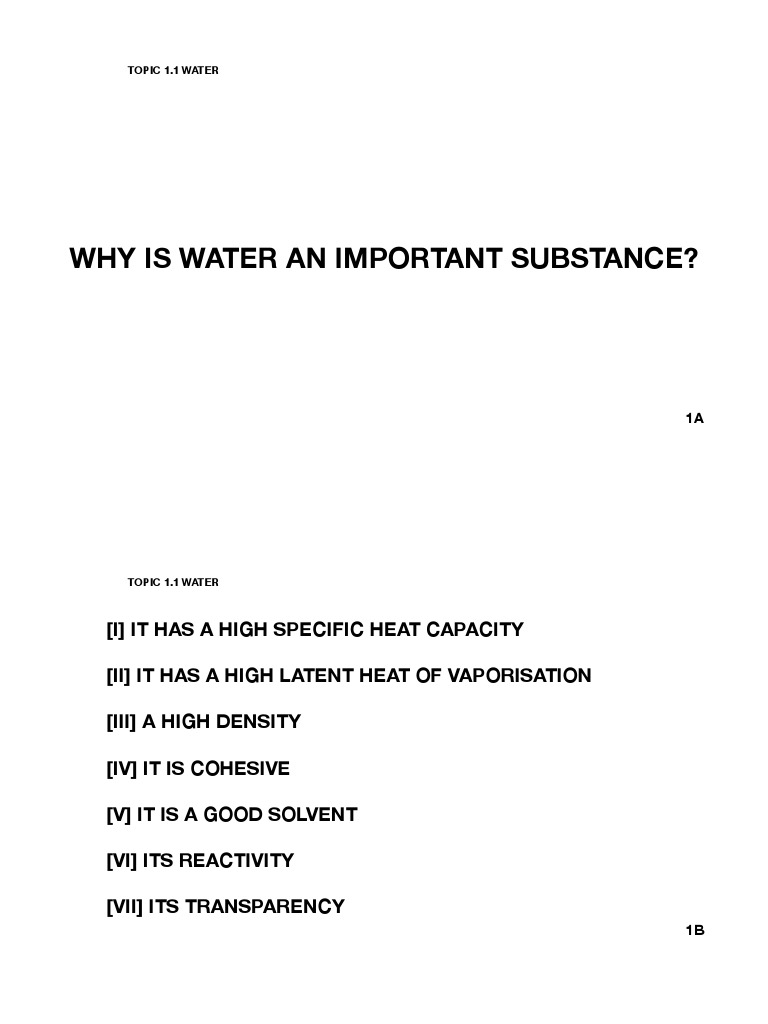 1.1 Water | PDF | Properties Of Water | Chemical Bond