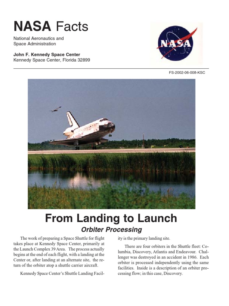 NASA Facts From Landing To Launch Orbiter Processing | PDF