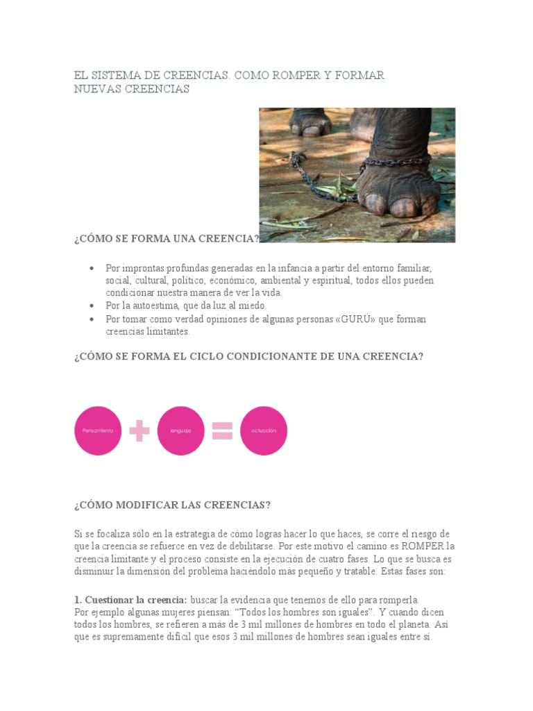 3-El Sistema de Creencias - Como Trabajarlas | PDF | Verdad | Evidencia