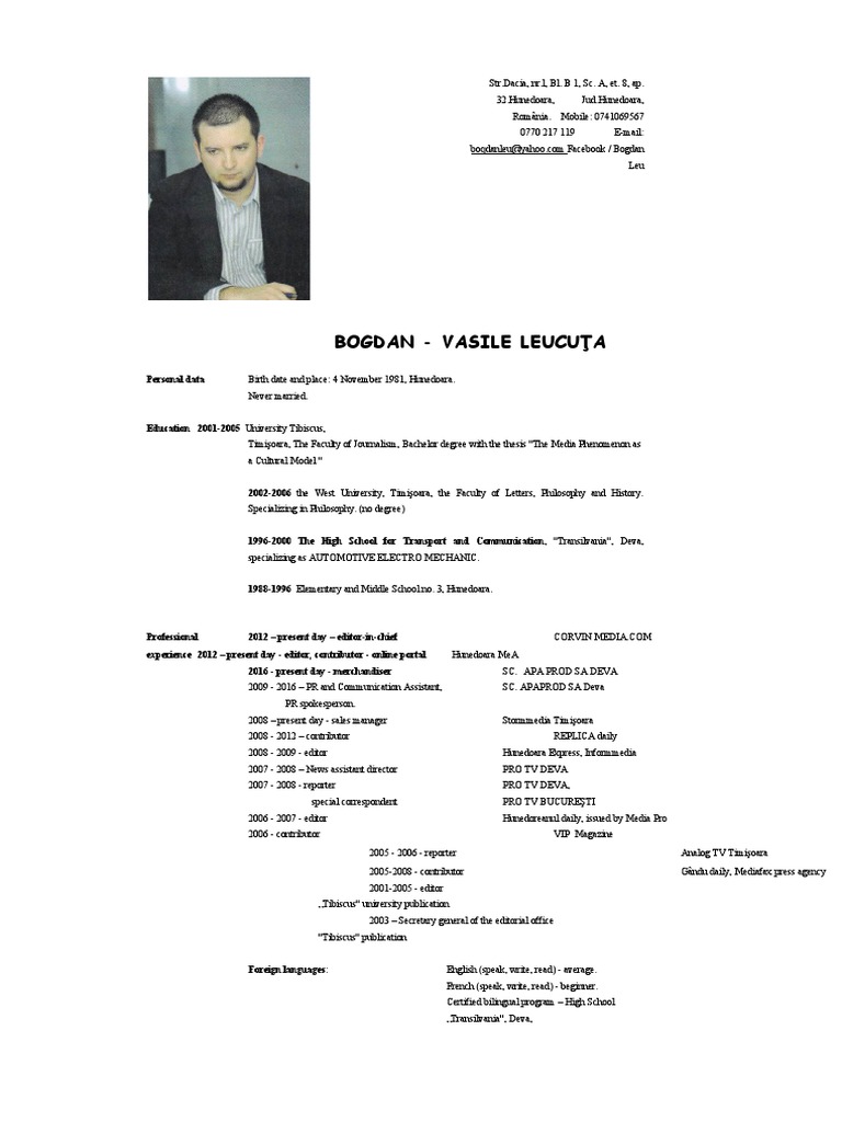 Bogdan Leucuta Engl. | PDF | Public Sphere | Mass Media