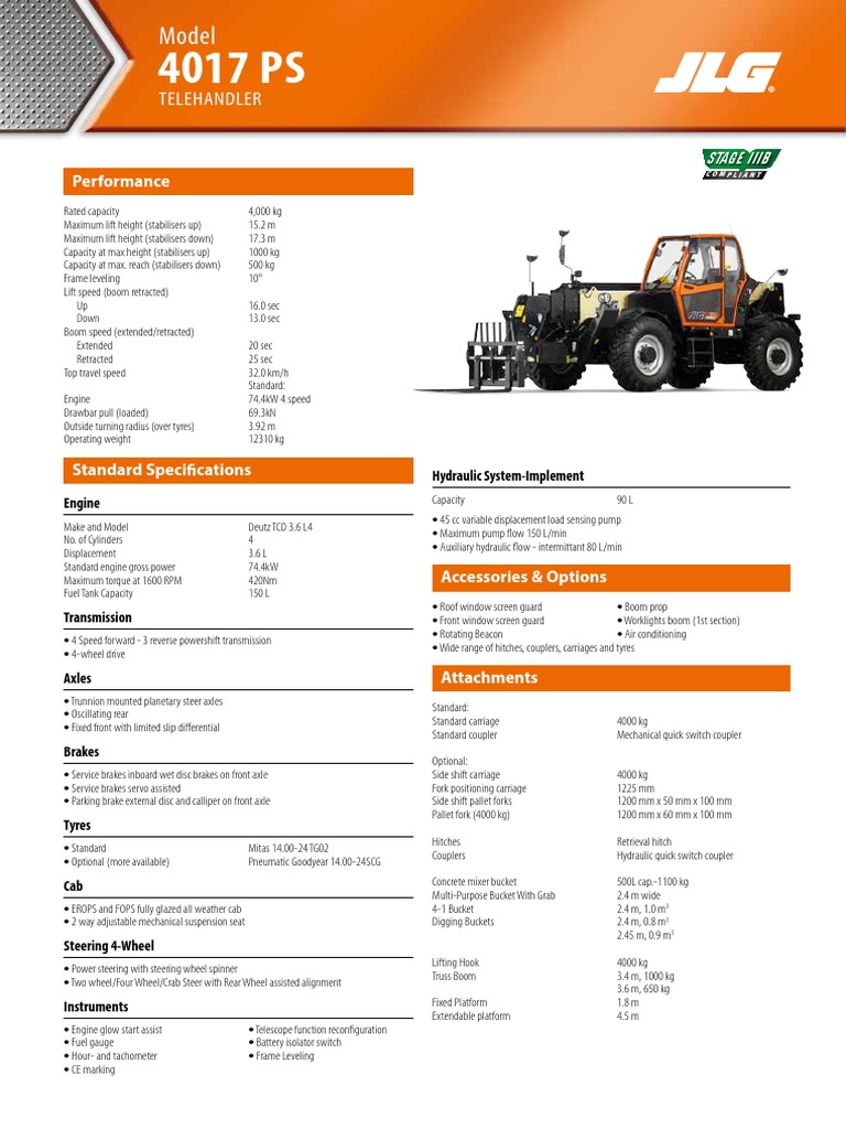 Telehandler: Performance | PDF | Horsepower | Transmission (Mechanics)