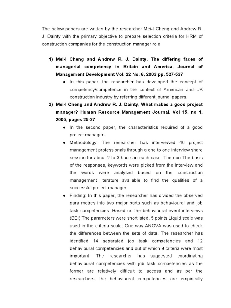 Review of Mei-I Cheng and Andrew R Papers | PDF | Business ...