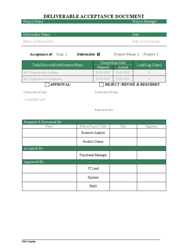 Deliverable Acceptance Document | PDF
