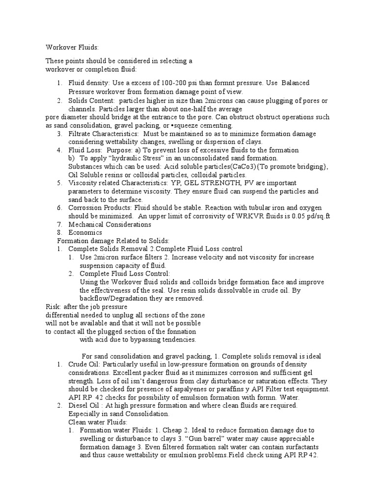 Completion and Workover Fluids | PDF | Particle | Filtration