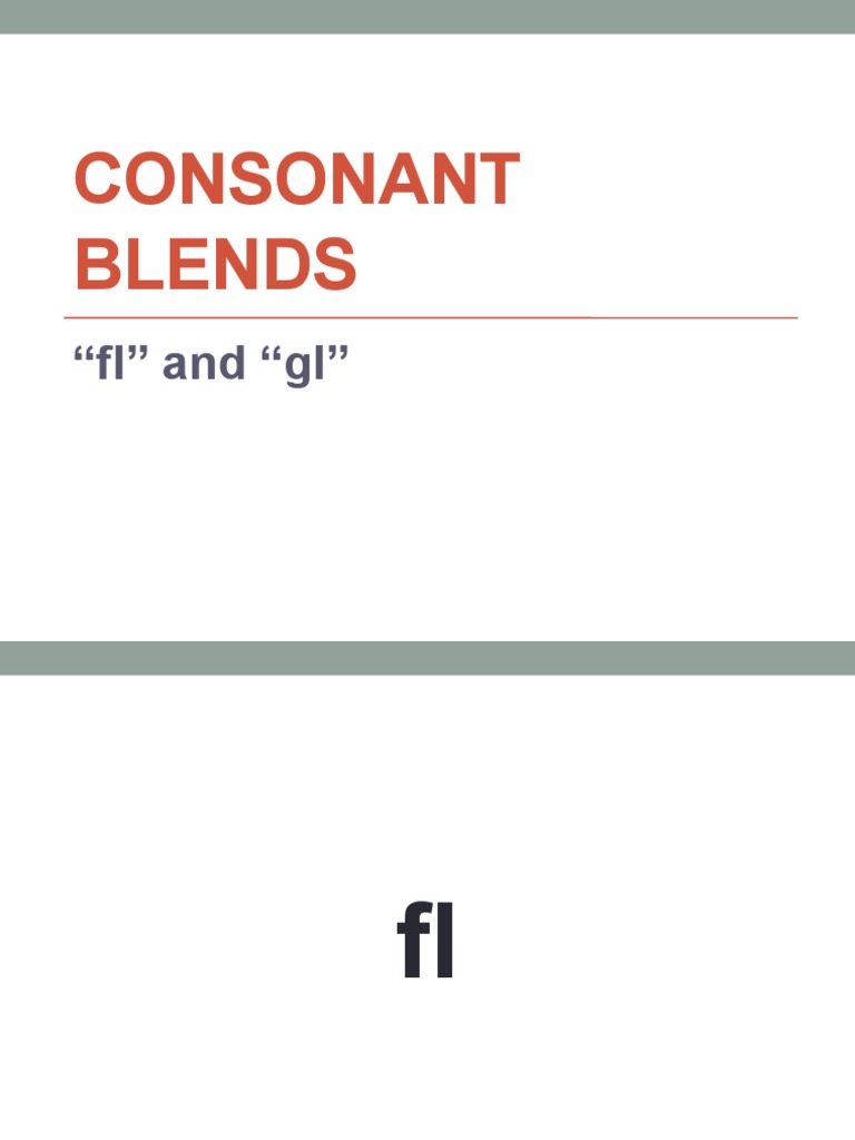 Consonant Blend PPT Grade 7 | PDF