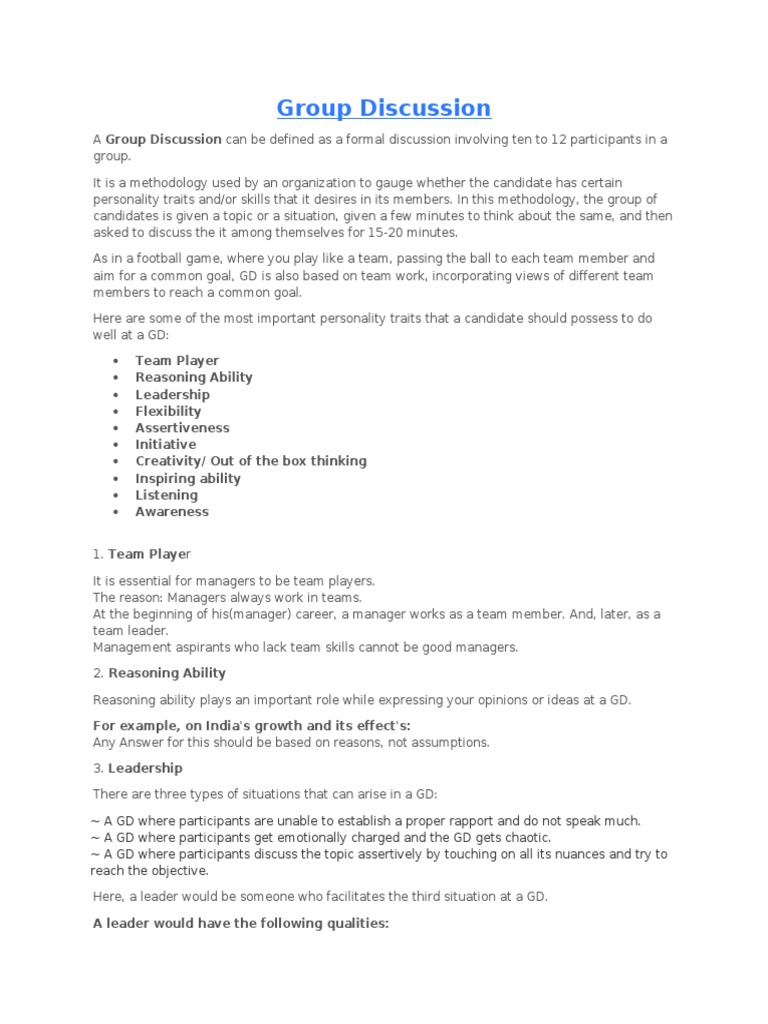 Essential Group Discussion Skills Guide | PDF | Body Language | Leadership