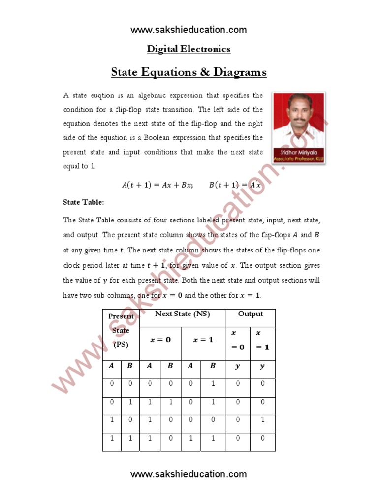 S State E Equatio Ons & D Diagra Ams | PDF | Logic Gate | Mathematical ...