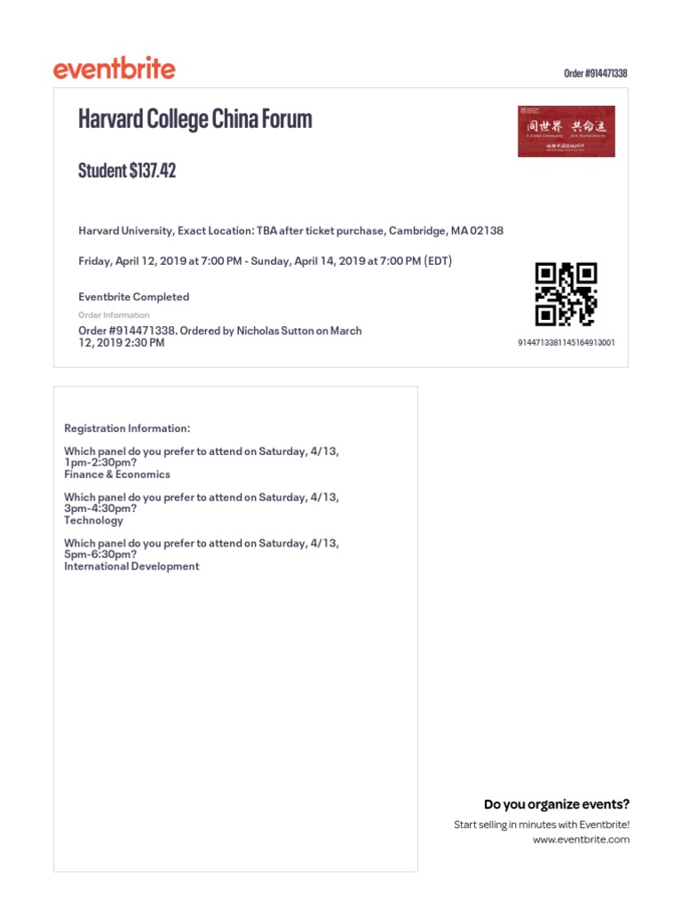 Harvard College China Forum: Student $137.42 | PDF