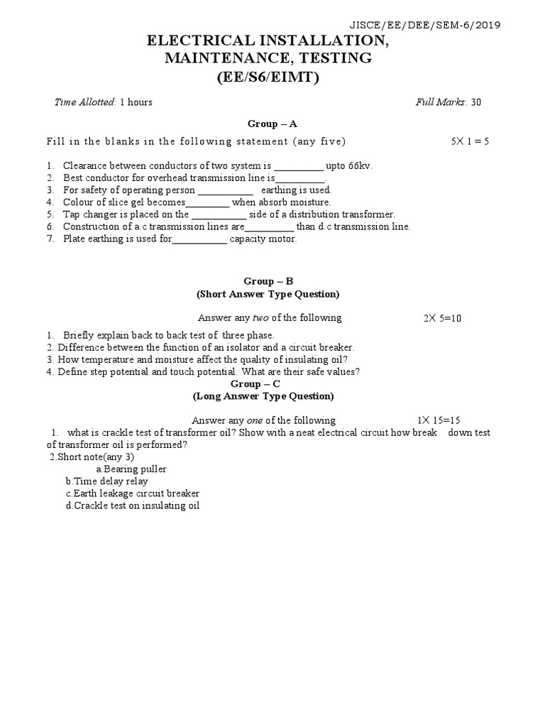 Eimt Special Test Question | PDF
