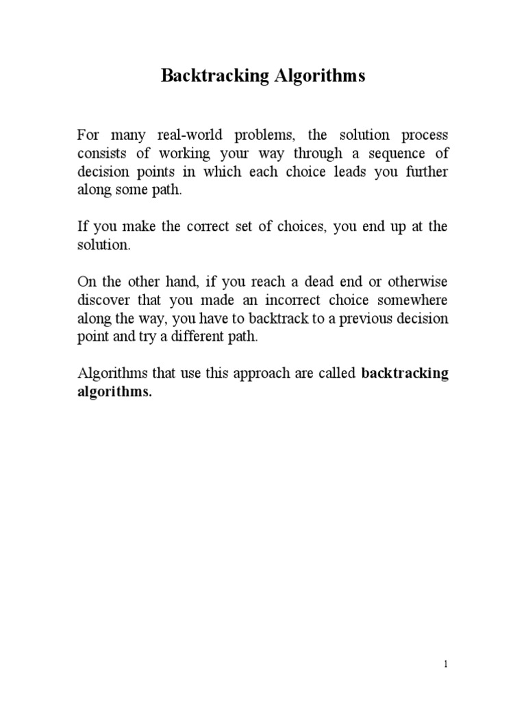 Backtracking Algorithms Pdf Maze Computer Science