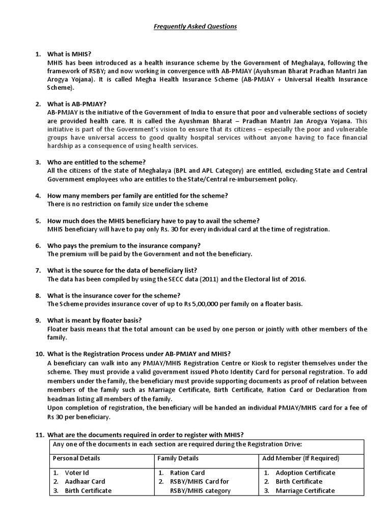 An Introduction to Meghalaya's Health Insurance Scheme (MHIS ...