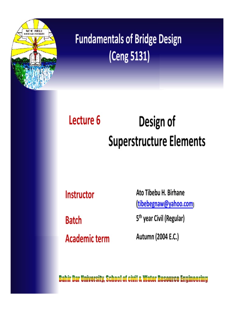 Design of S El Superstructure Elements | PDF | Strength Of Materials ...