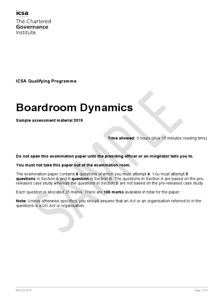 Boardroom-Dynamics-Sample-Paper Corporate Governance | PDF | Governance ...