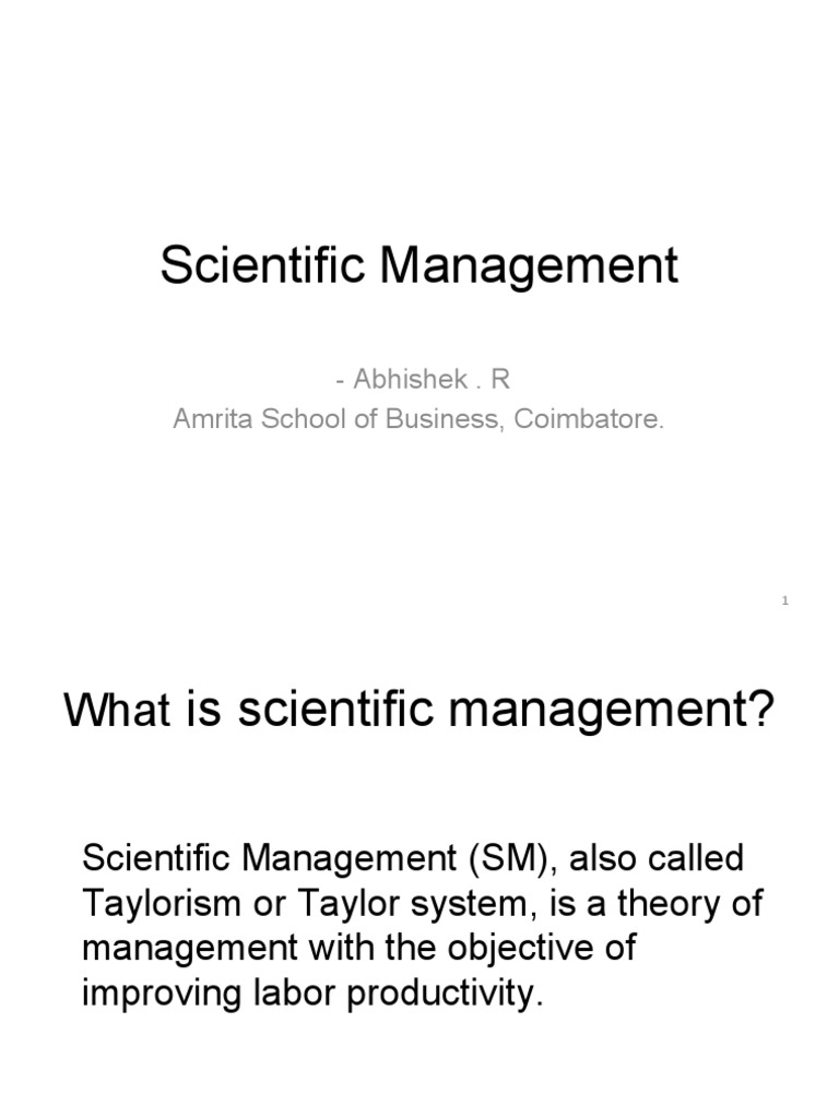 Understanding Scientific Management Principles | PDF | Economics | Business