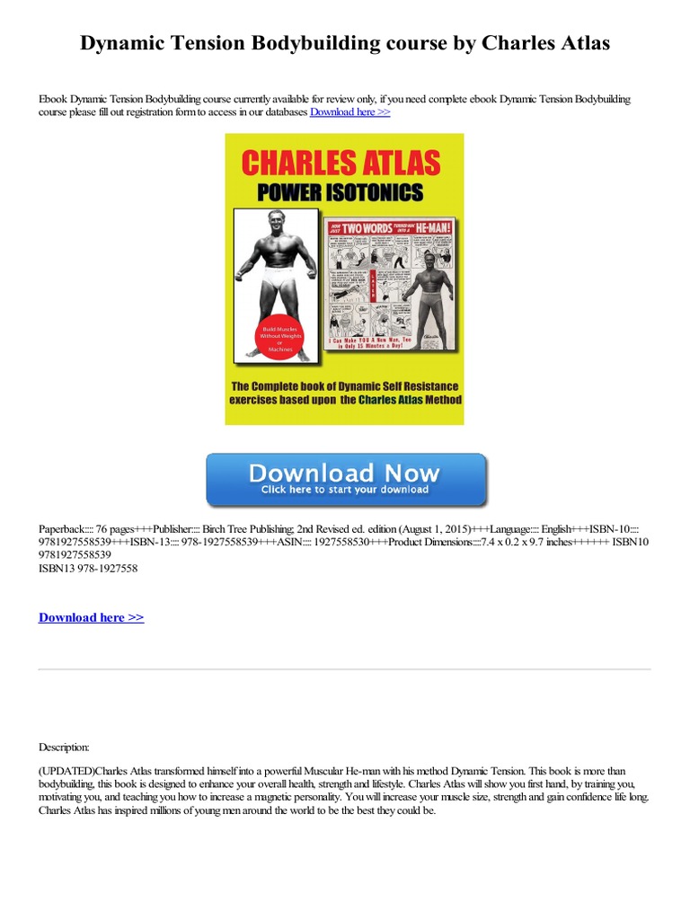 Dynamic Tension Bodybuilding Course by Charles Atlas: Download Here ...